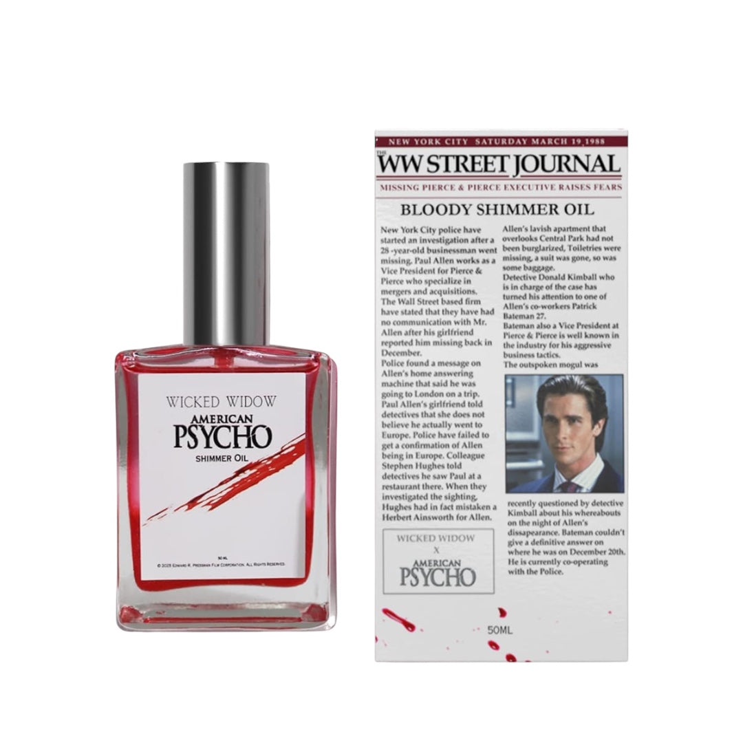 American Psycho Bloody Shimmer Oil – Wicked Widow Beauty
